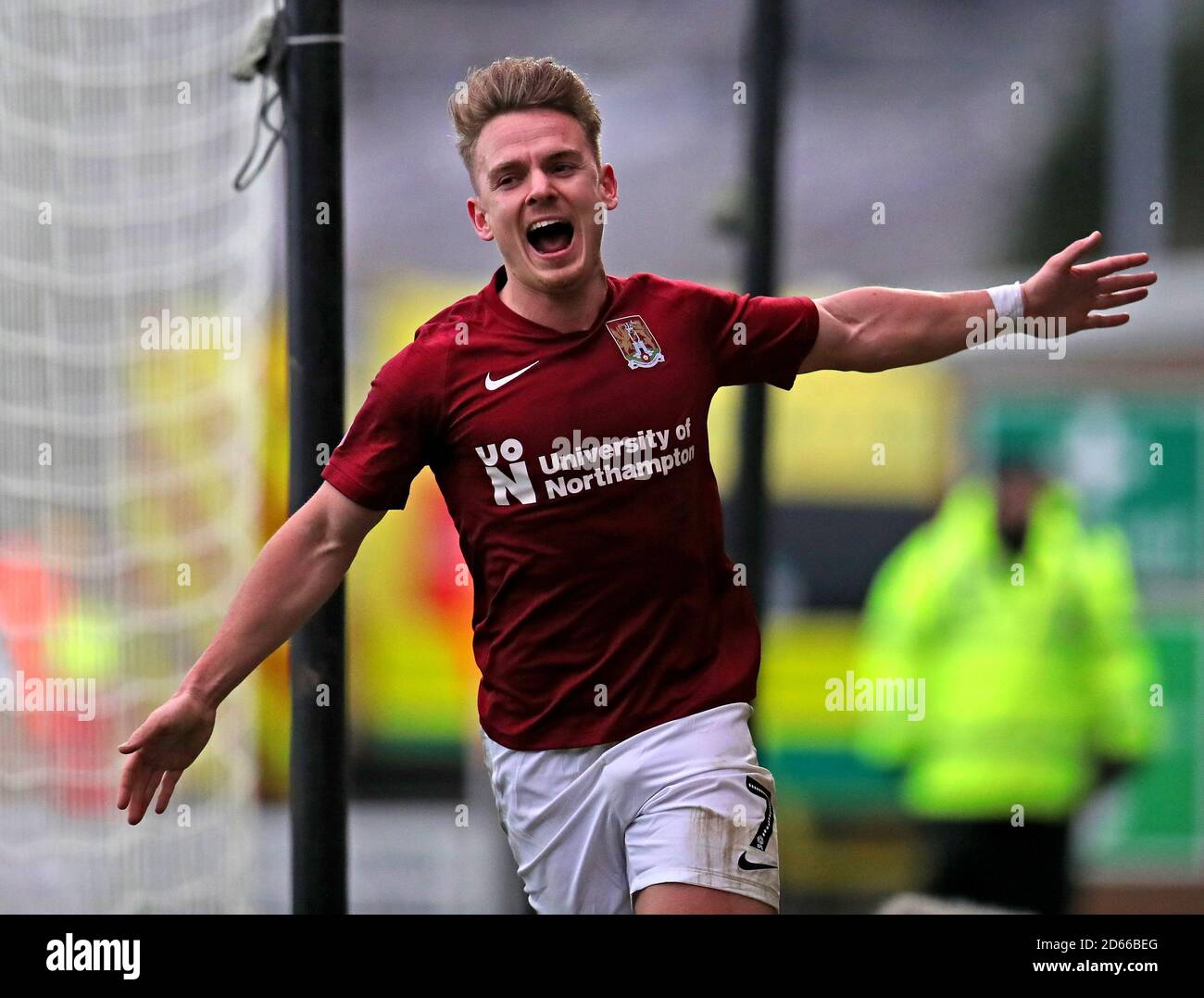 Northampton Town's Sam Hoskins celebrates scoring his side's third goal ...