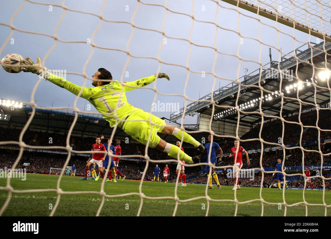 Nottingham Forest goalkeeper Jordan Smith makes a save Stock Photo - Alamy
