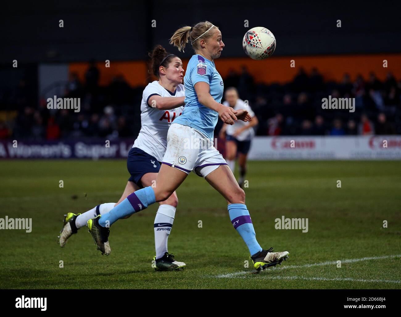 Manchester City's Pauline Bremer and Tottenham Hotspur's Emma Mitchell ...