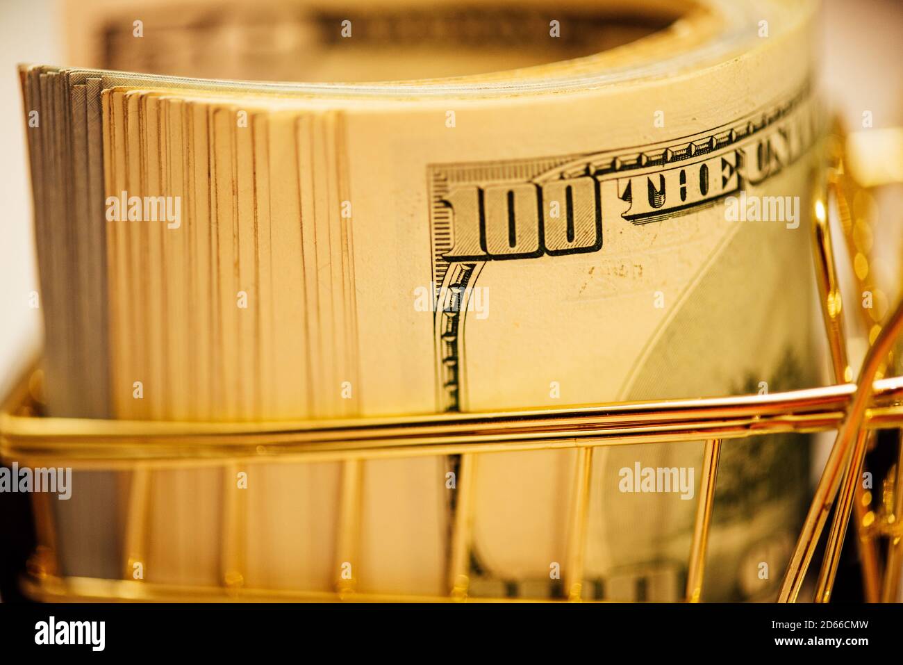 Financial concept, bank notes in the shopping cart Stock Photo - Alamy