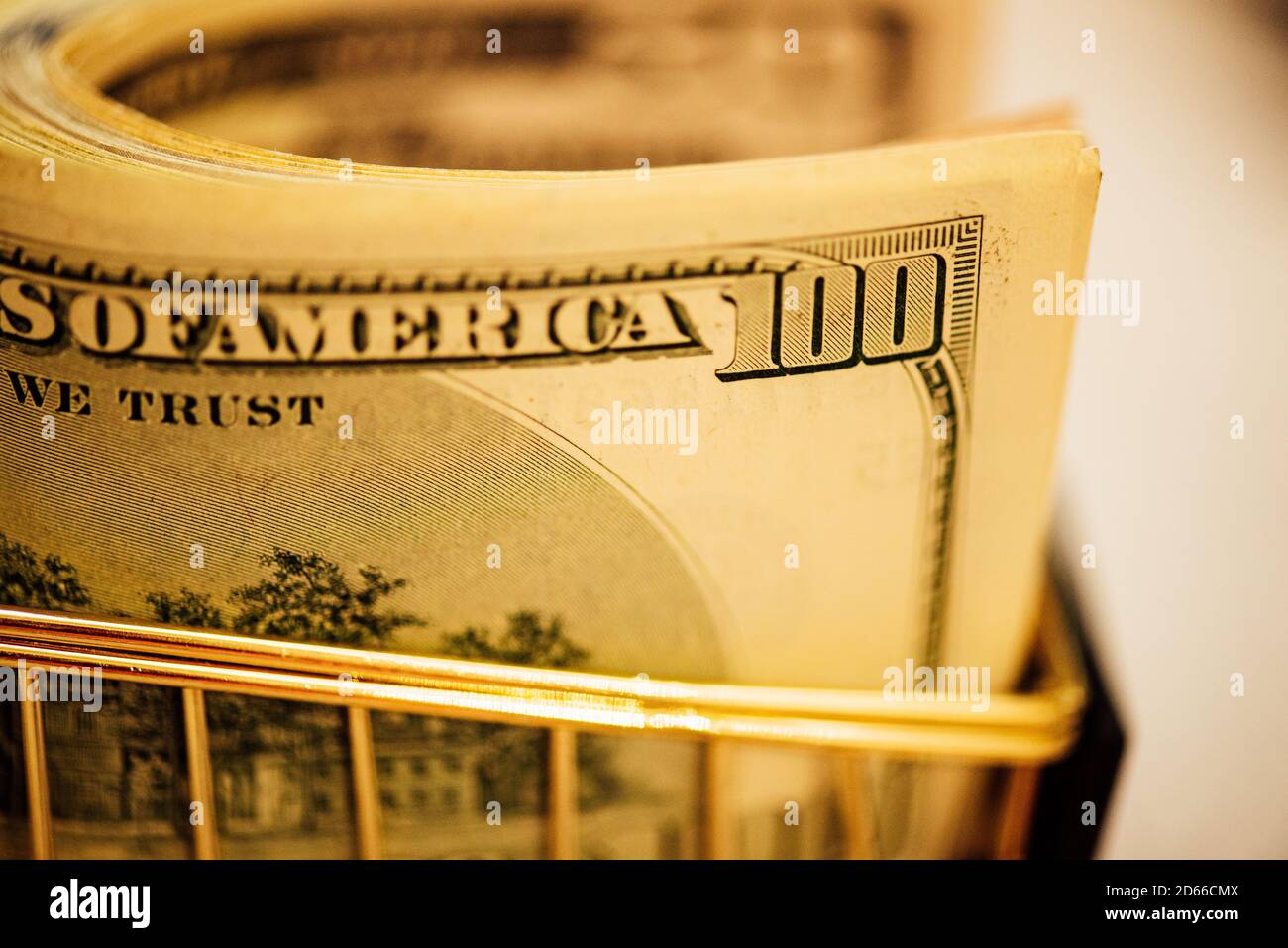 Financial concept, bank notes in the shopping cart Stock Photo - Alamy