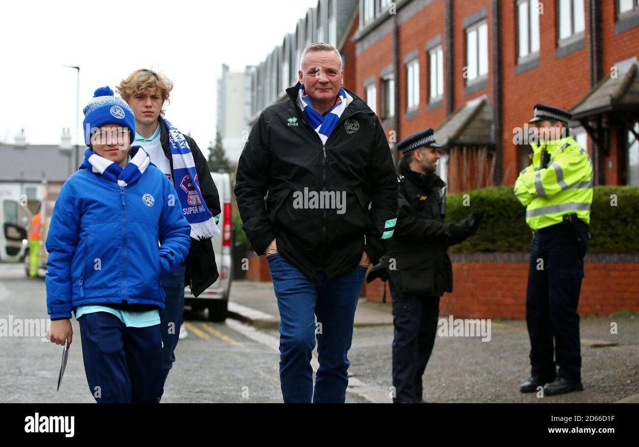 Queens Park Rangers fans arrive Stock Photo - Alamy