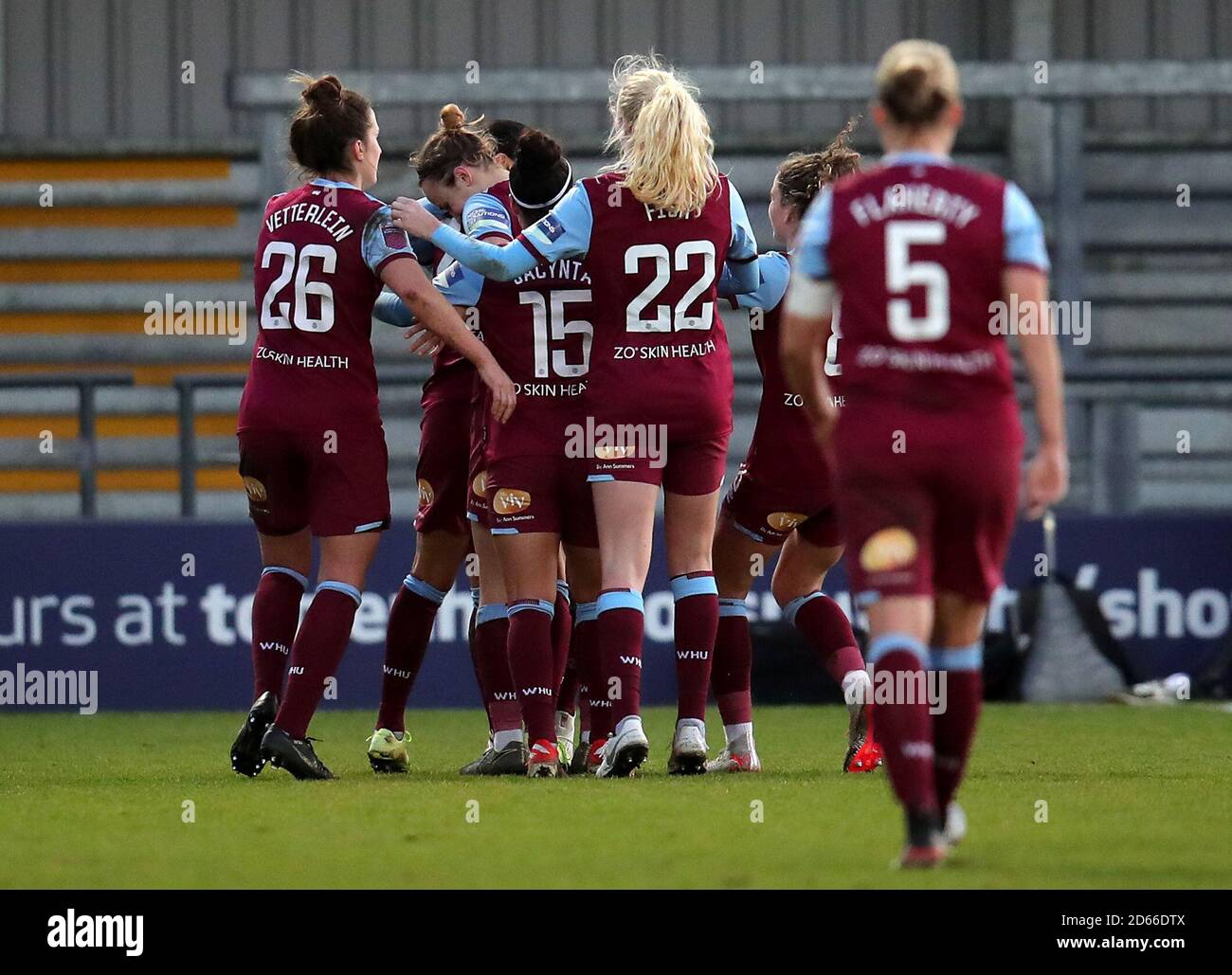 West Ham United players celebrate after scoring the sides first goal ...