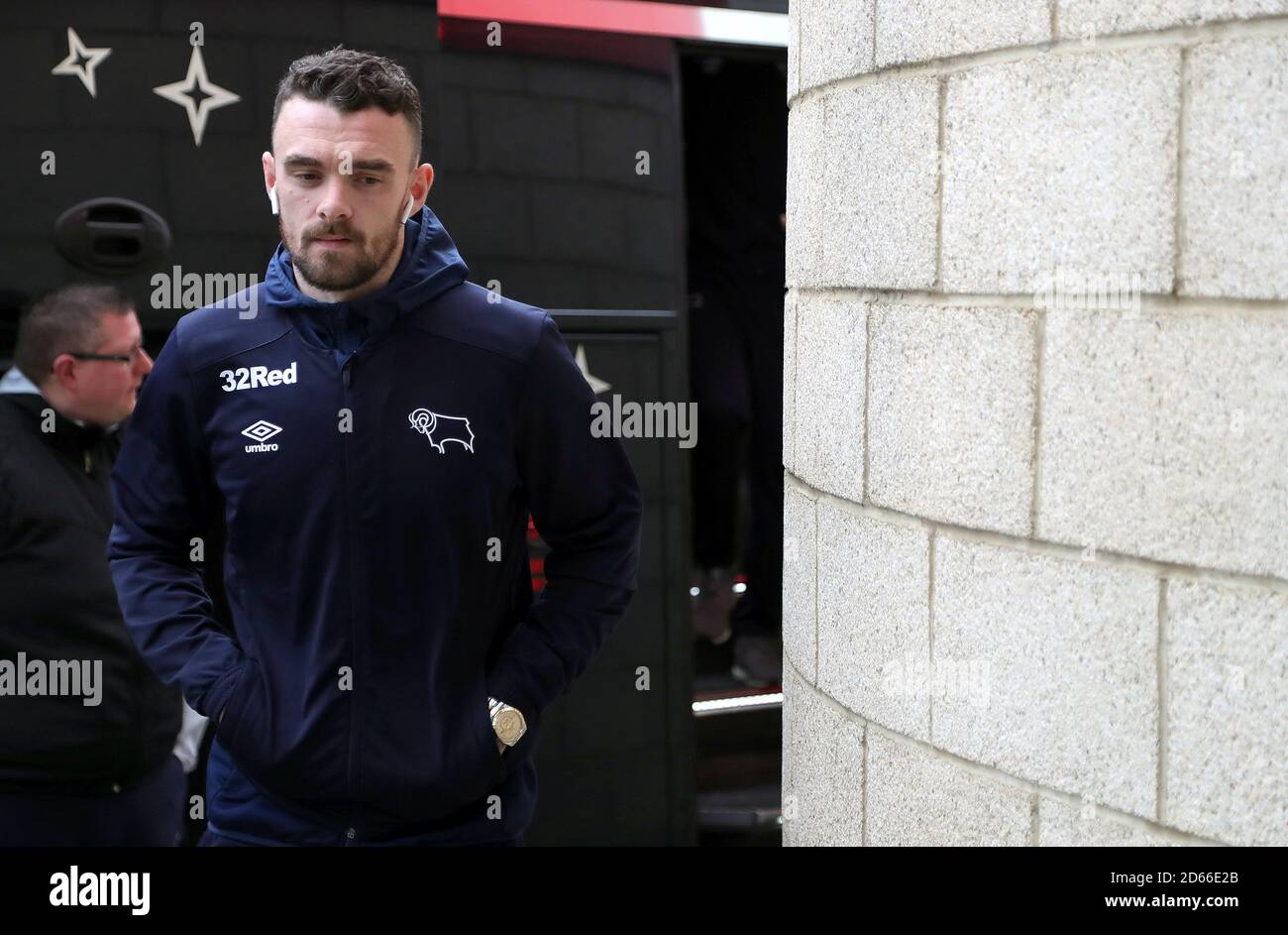 Derby County's Scott Malone arrives at Middlesbrough's Riverside ...