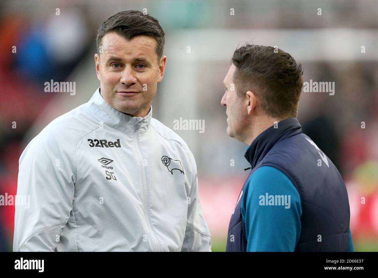 Middlesbrough goalkeeping coach Shay Given (left) and assistant head ...