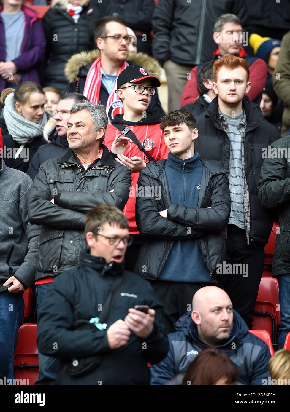 Charlton Athletic fans during the game Stock Photo - Alamy