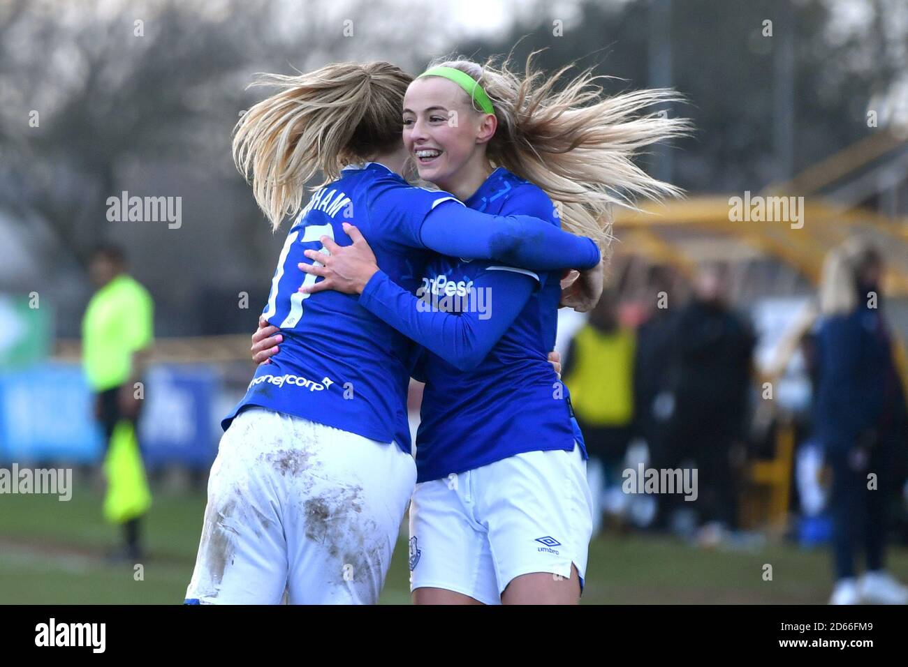 Everton'’s Chloe Kelly celebrates scoring her side's third goal of the ...