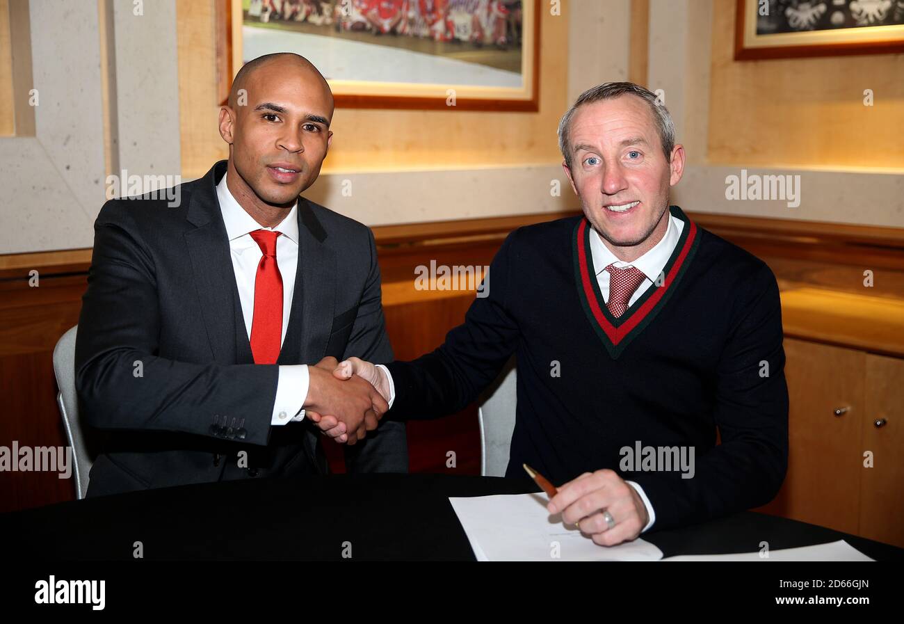 Charlton Athletic chairmen Matt Southall (left) with manager Lee Bowyer ...