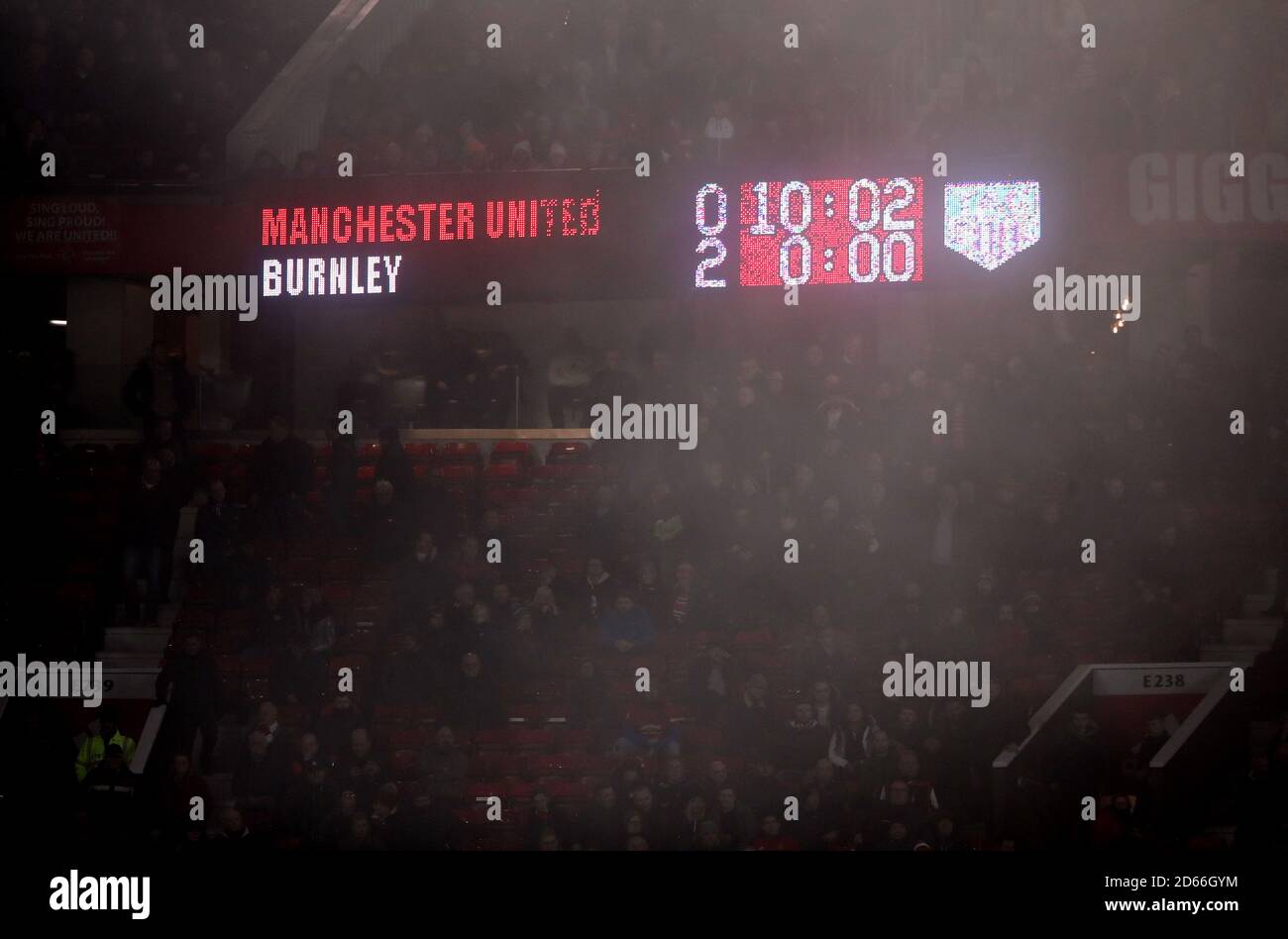 The scoreboard displays the final score of 0-2 Stock Photo - Alamy