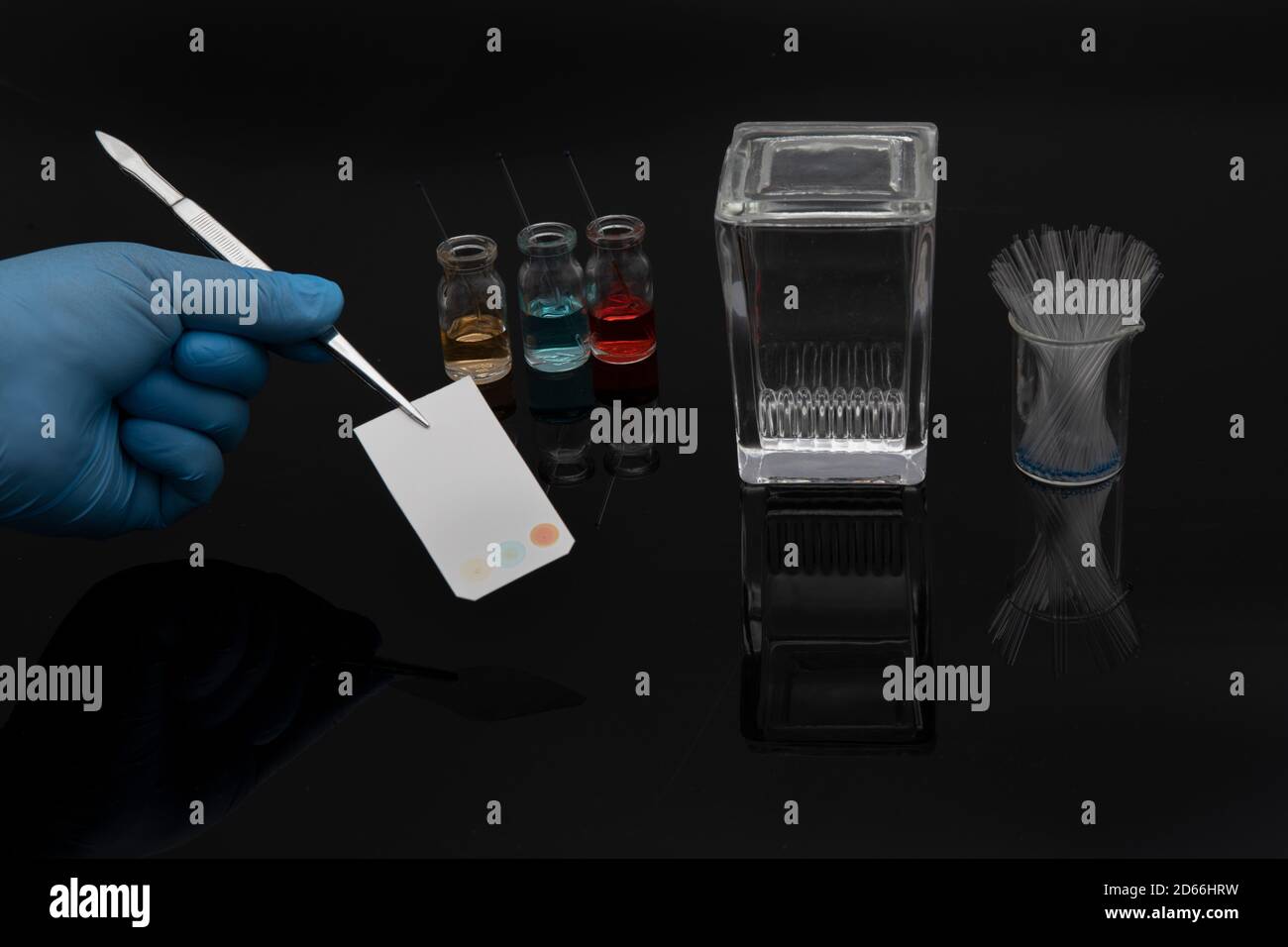 Colorful sample application of thin layer chromatography. The process ...