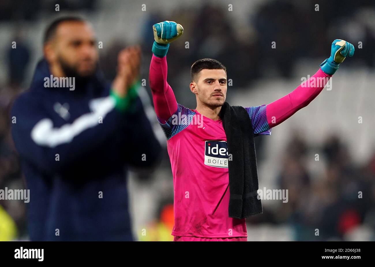 West Bromwich Albion goalkeeper Jonathan Bond celebrates the teams win ...