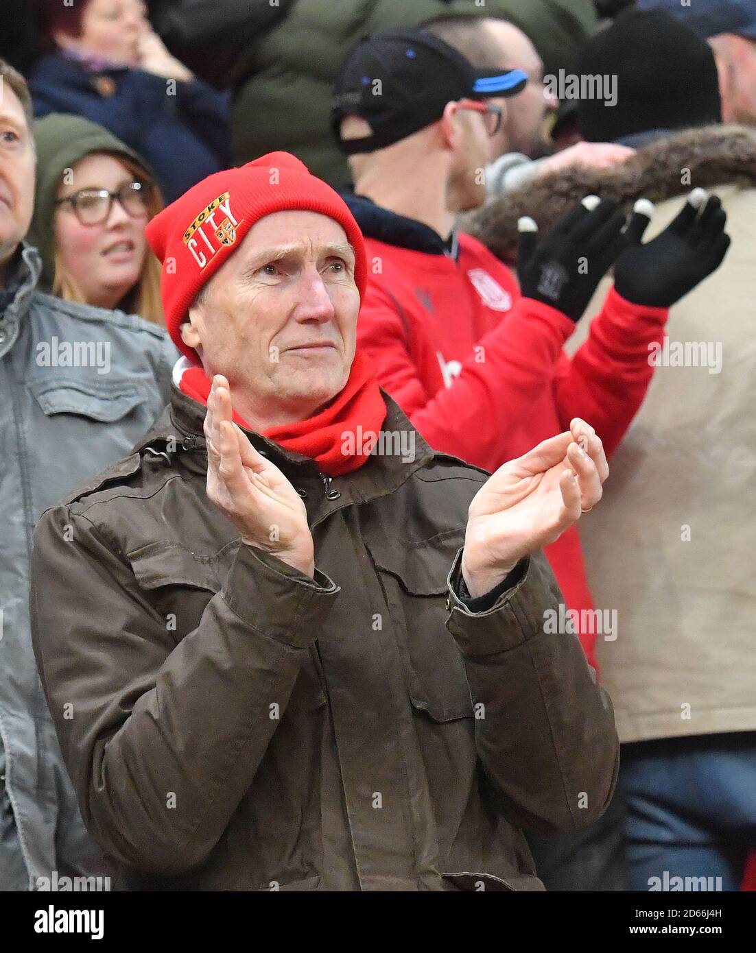 Stoke fans celebrate the win Stock Photo - Alamy