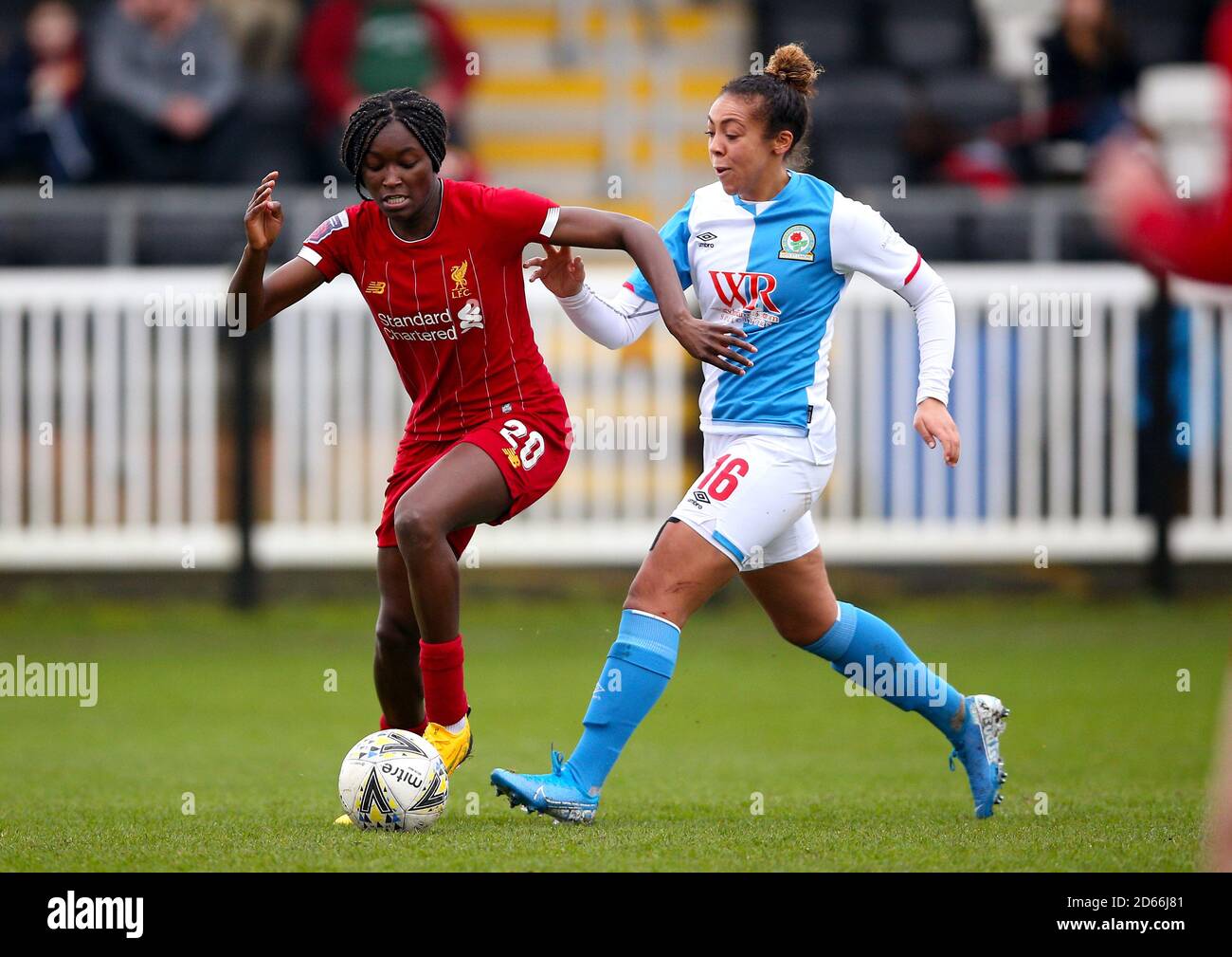 Liverpool's Rinsola Babajide (left) and Blackburn Rovers' Levi Chambers-Cook battle for the ball ...