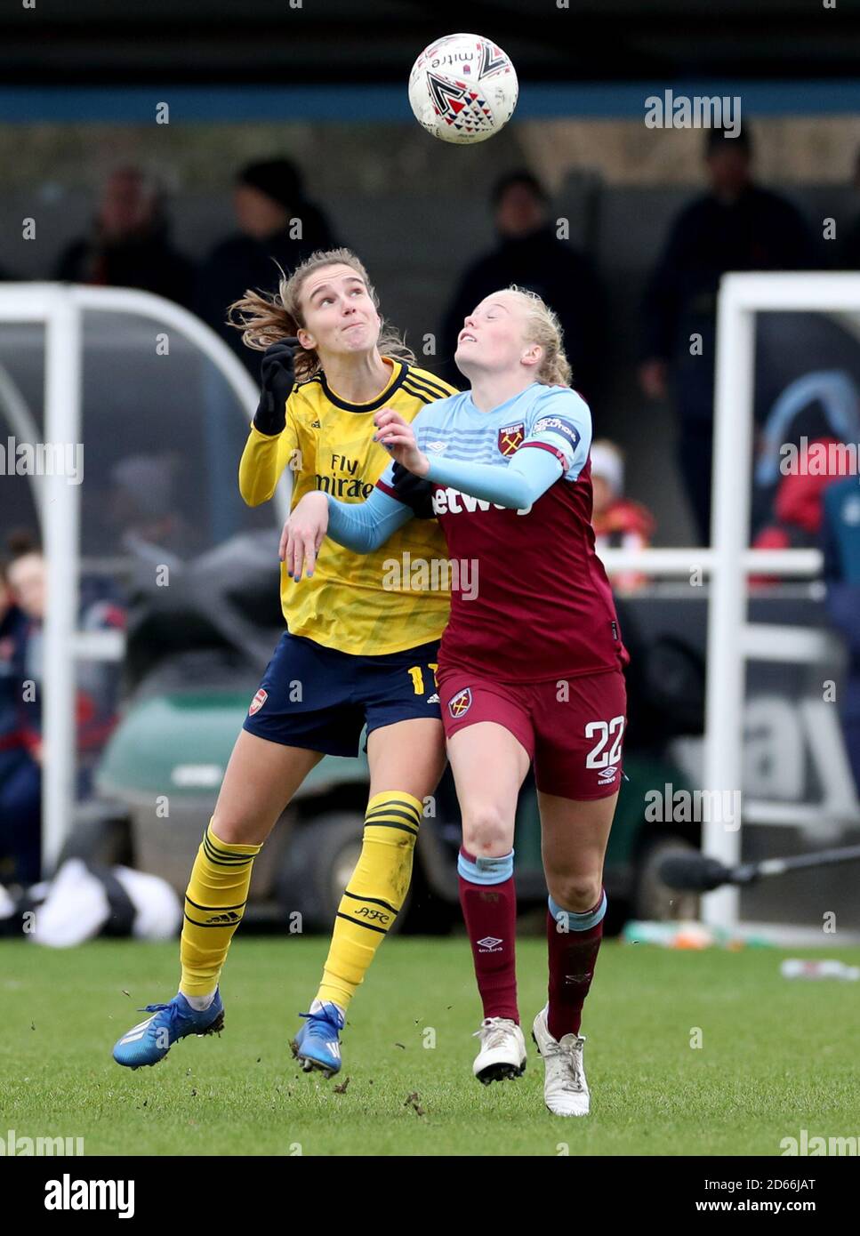Arsenalâ€™s Vivianne Miedema in action with West Hamâ€™s Grace Fisk ...