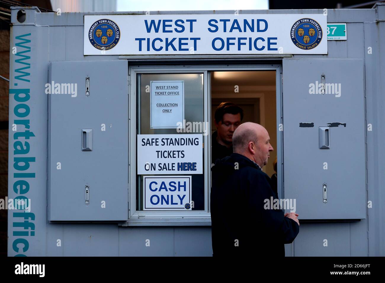 The west stand ticket office Stock Photo - Alamy