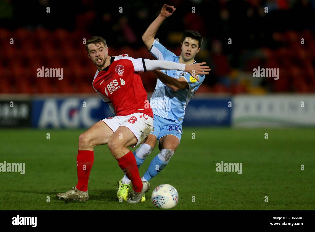 Fleetwood Town's Kyle Dempsey (left) and Coventry City's Liam Walsh ...