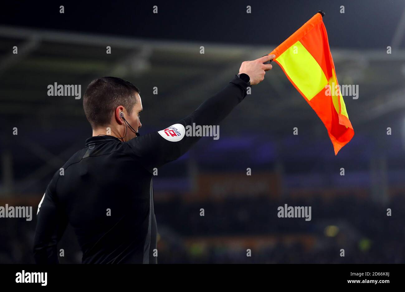 The linesman calls for offside Stock Photo - Alamy