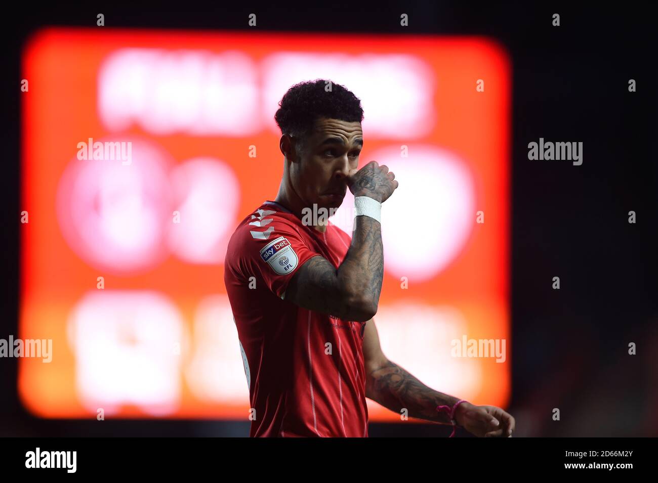 Charlton Athletic's Andre Green leaves the pitch at full time Stock ...