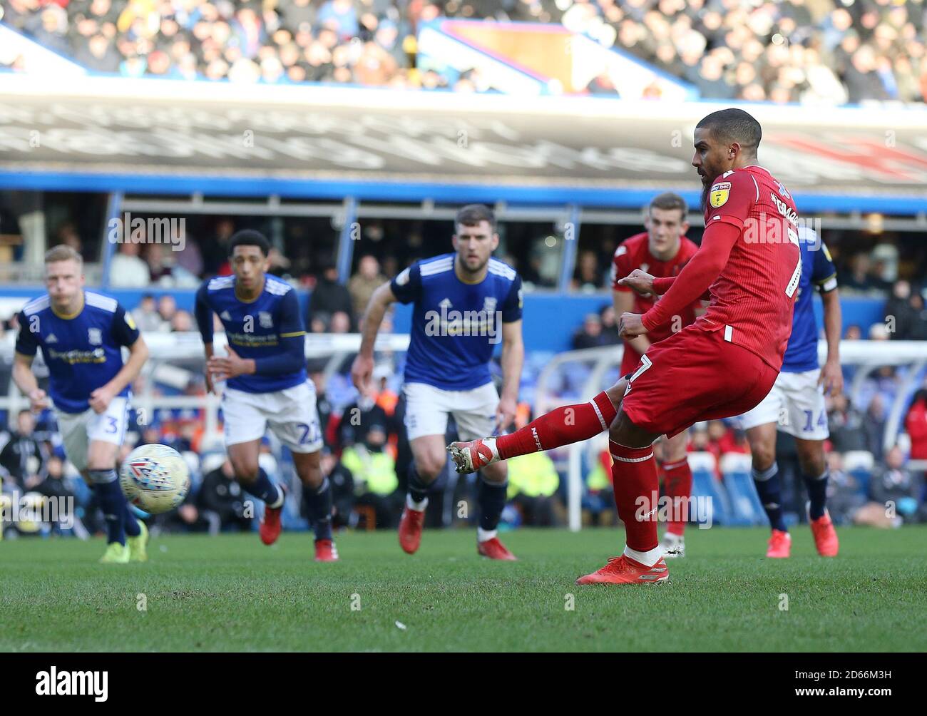 Nottingham Forest's Lewis Grabban has his penalty saved by Birmingham ...