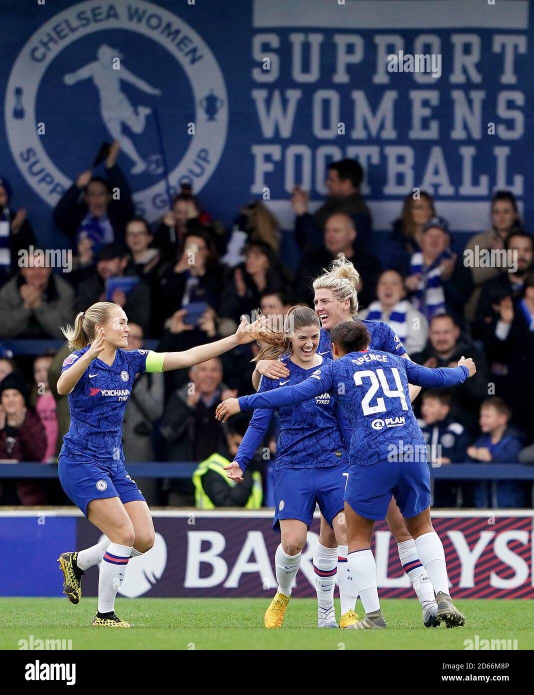 Chelsea's Maren Mjelde celebrates scoring her side's first goal Stock ...