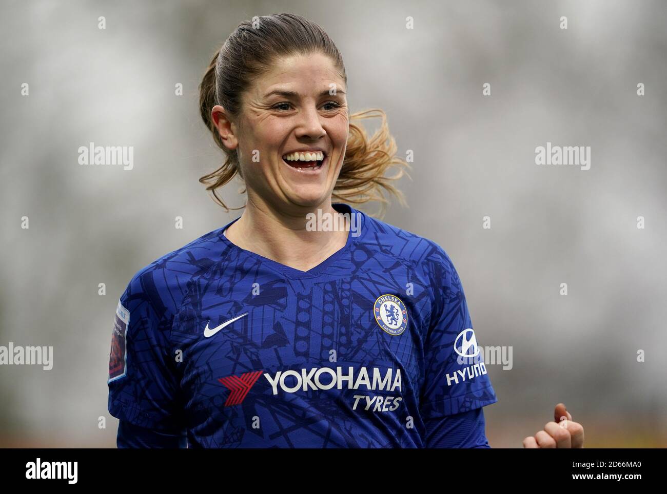 Chelsea's Maren Mjelde celebrates scoring her side's sixth goal Stock ...