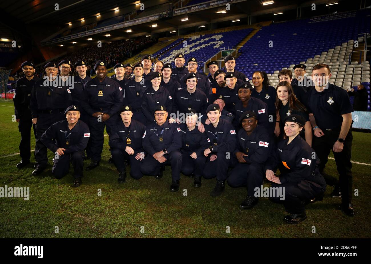 Members of the Royal Navy on the pitch before the match Stock Photo - Alamy