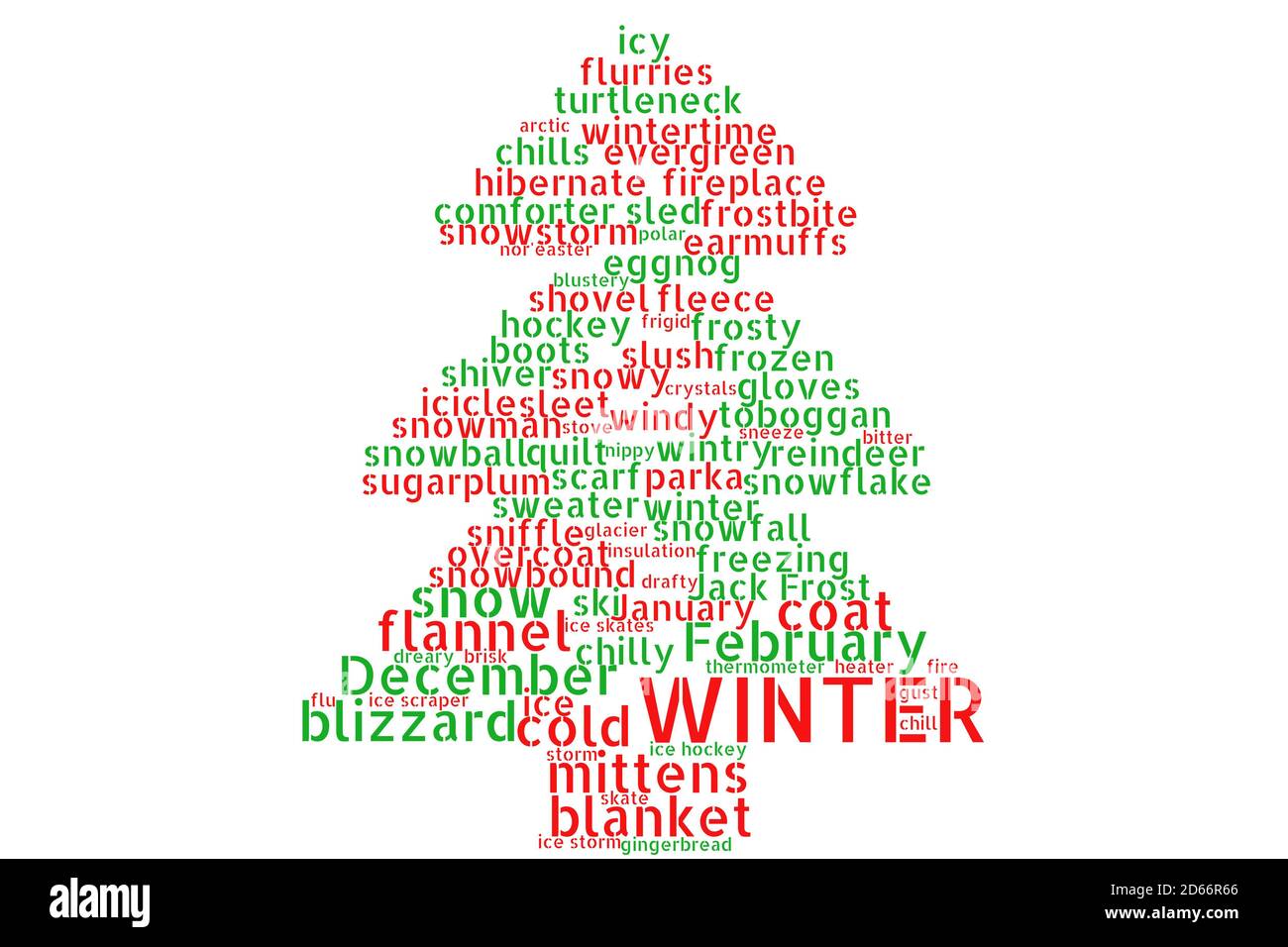 Word cloud in red and green in the shape of a fir tree with regard to ...