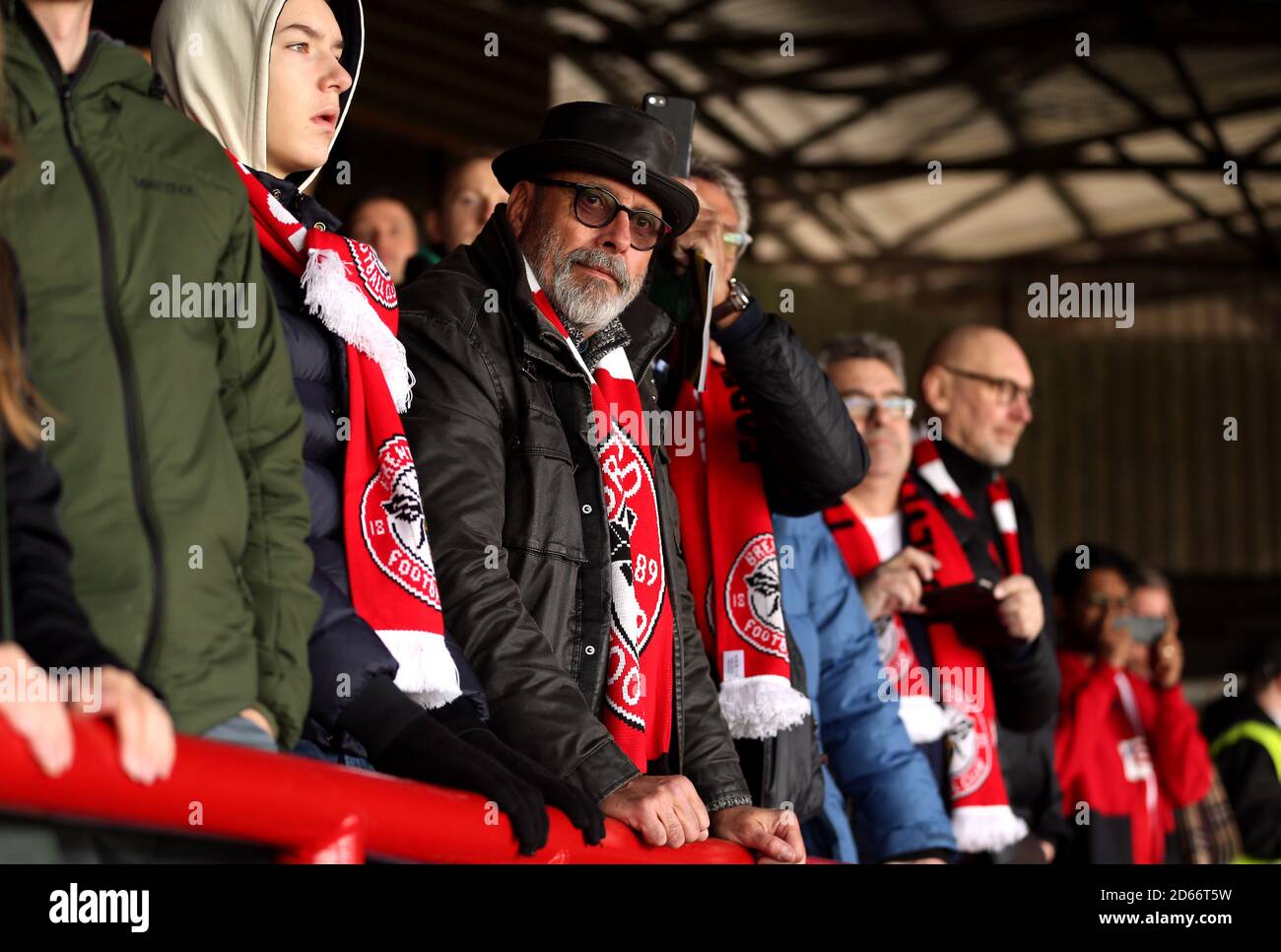 Brentford fans in the stands Stock Photo - Alamy