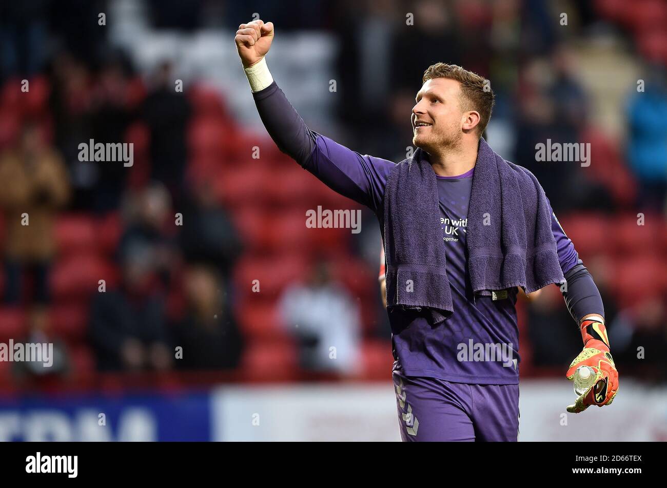 Charlton Athletic goalkeeper Dillon Phillips celebrates the teams win ...