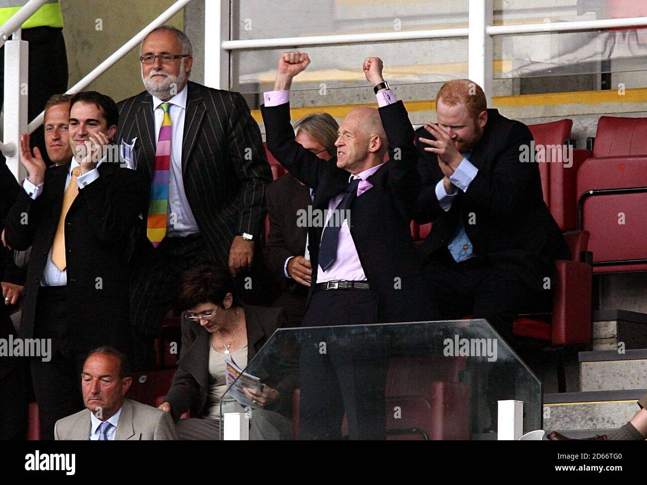 West Ham United Chairman Eggert Magnusson celebrates his sides third ...