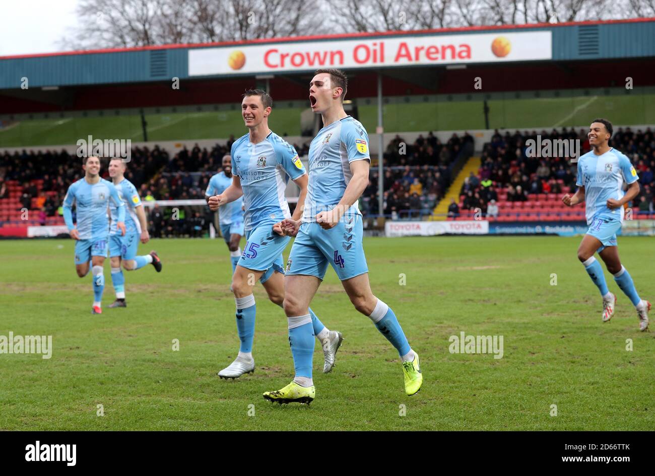 Coventry City's Michael Rose celebrates his opening goal Stock Photo ...