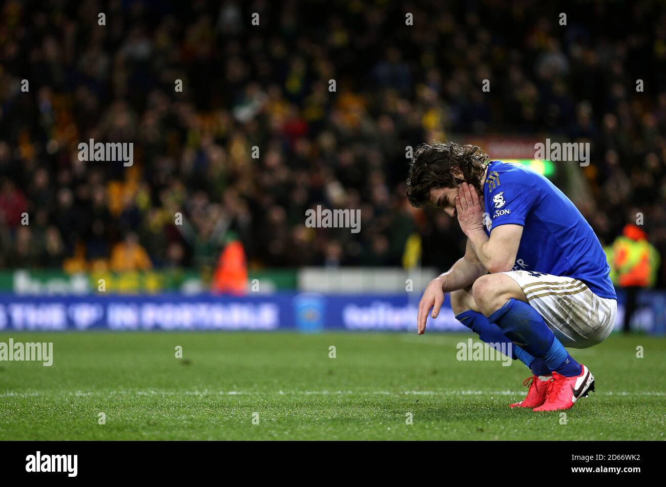 Leicester City's Caglar Soyuncu appears dejected after the final ...