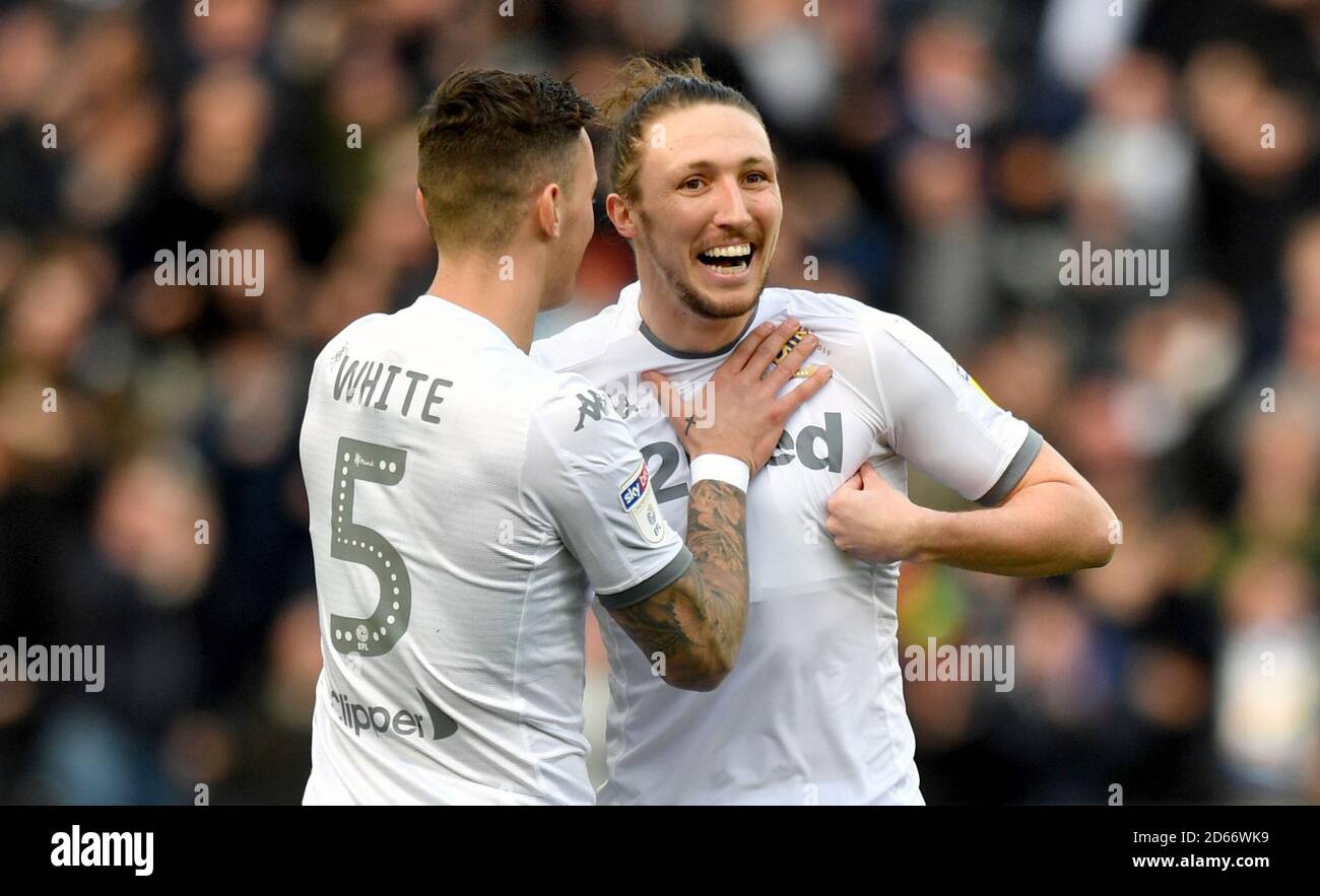 Leeds uniteds luke ayling celebrates scoring hi-res stock photography ...