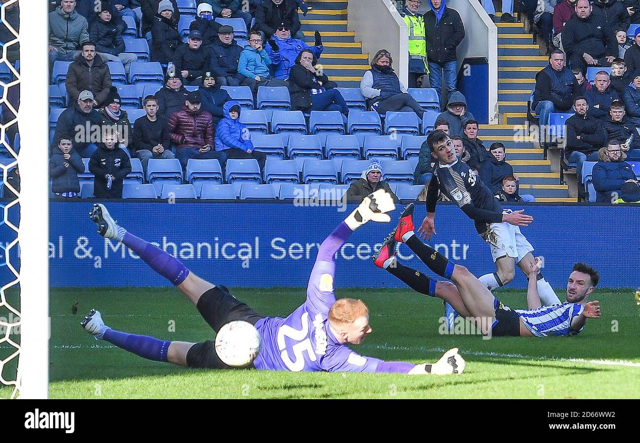 Derby County's Jason Knight scores his side's third goal of the game ...