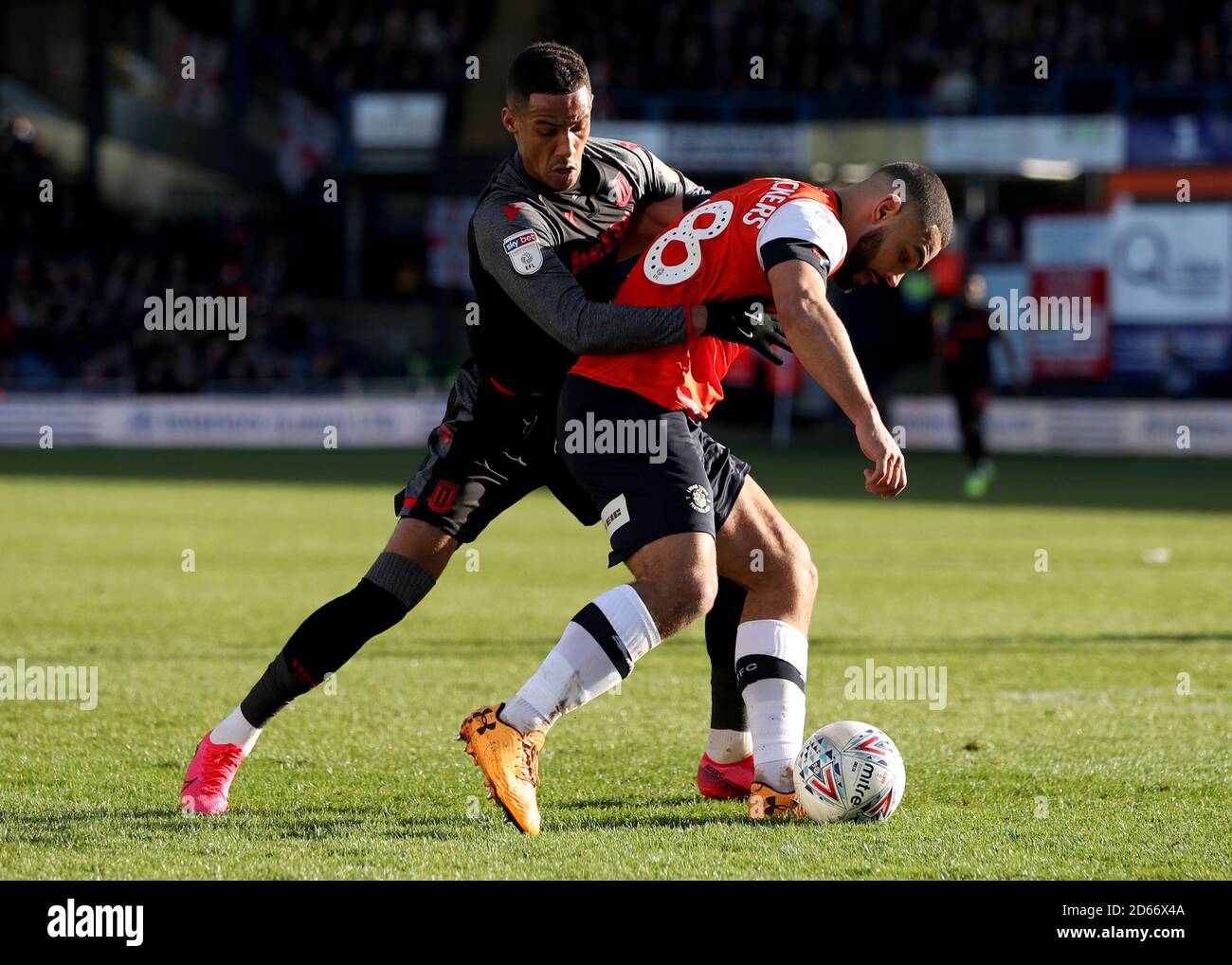 Luton Town's Cameron Carter-Vickers battles with Stoke City's Tom Ince ...