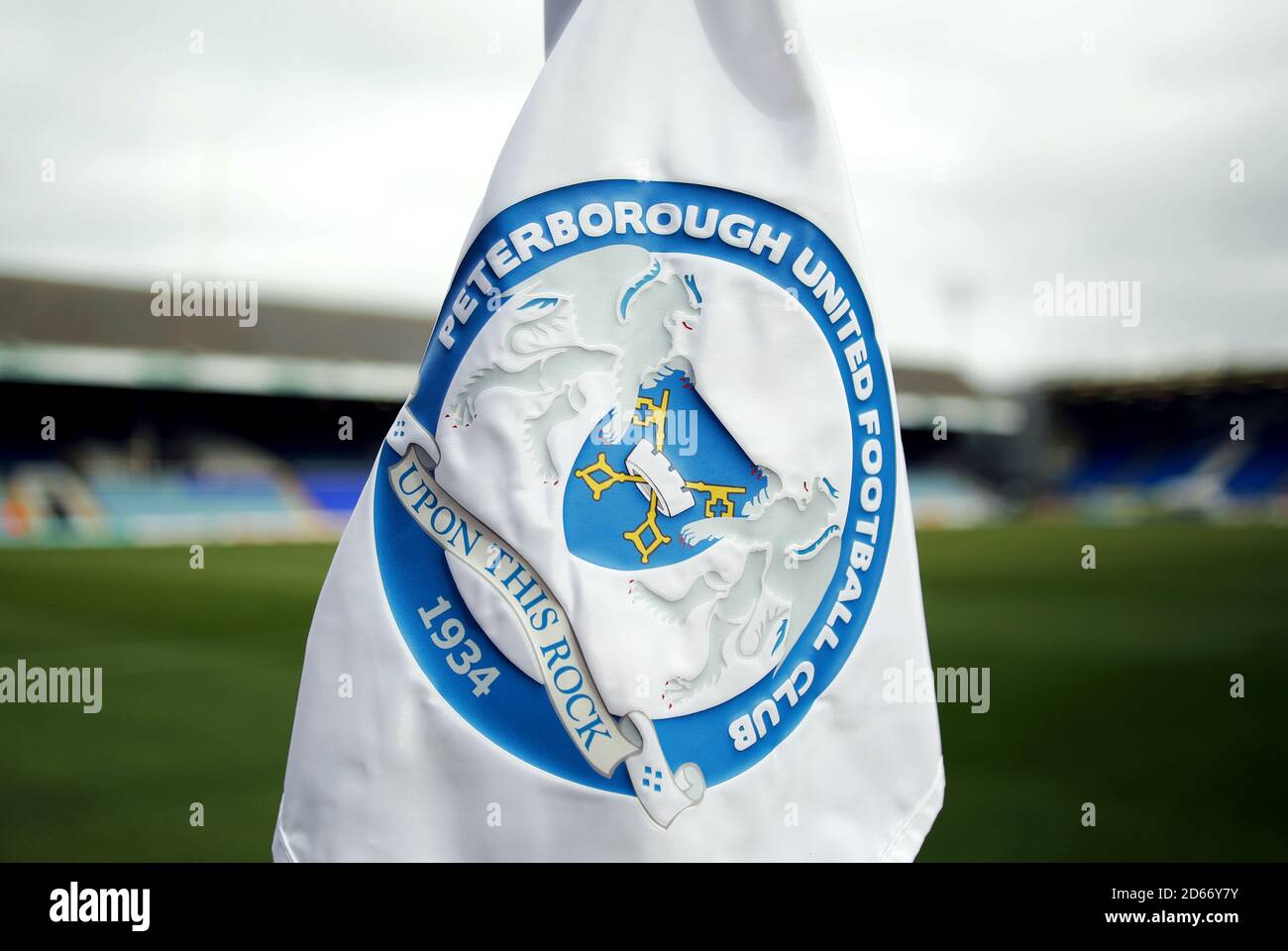 A general view of the Peterborough United corner flag inside of the ...