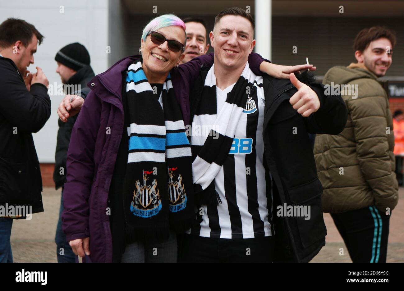 A general view of Newcastle United supporters arriving at St. Mary's ...
