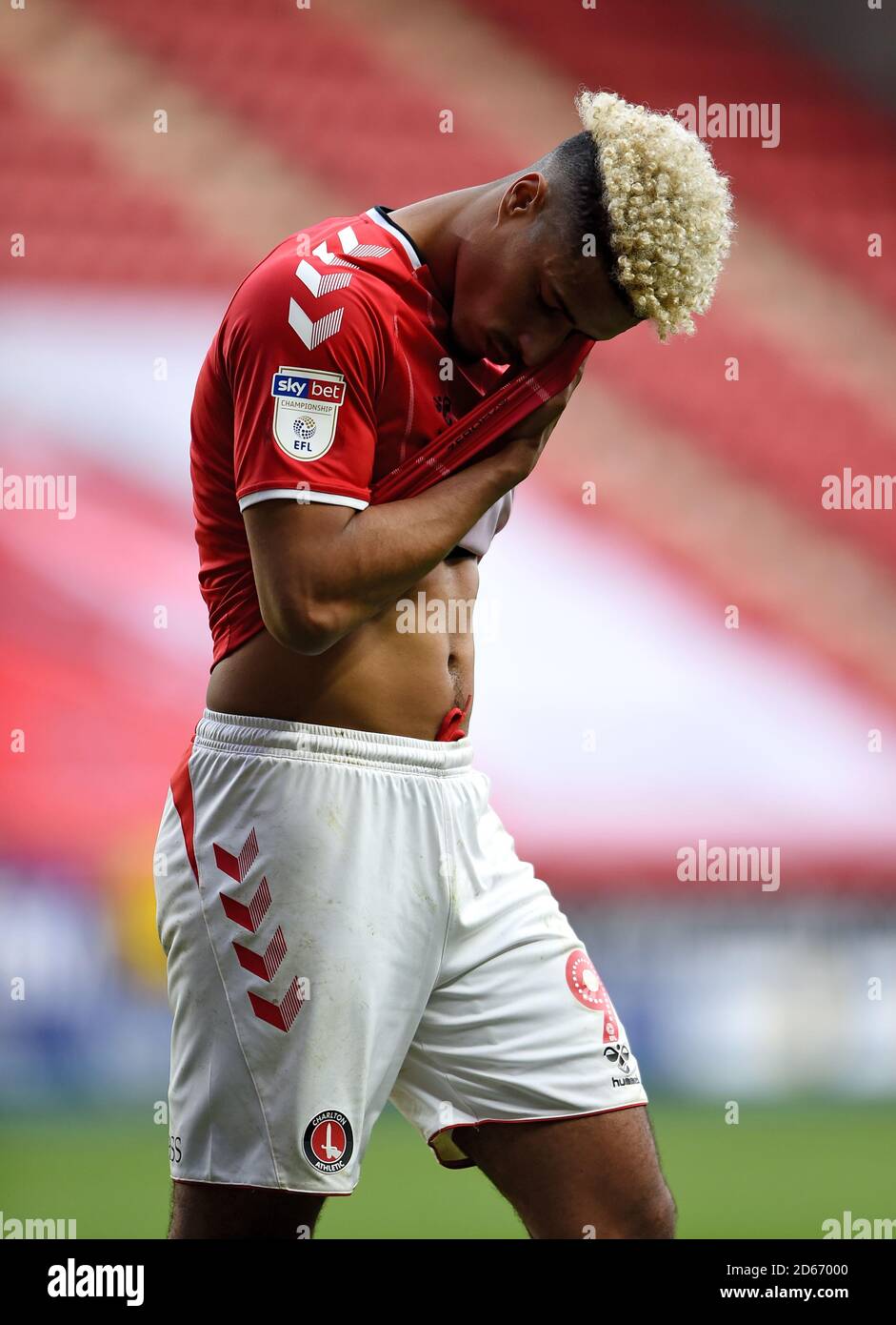 Charlton Athletic's Lyle Taylor reacts after the final whistle Stock ...