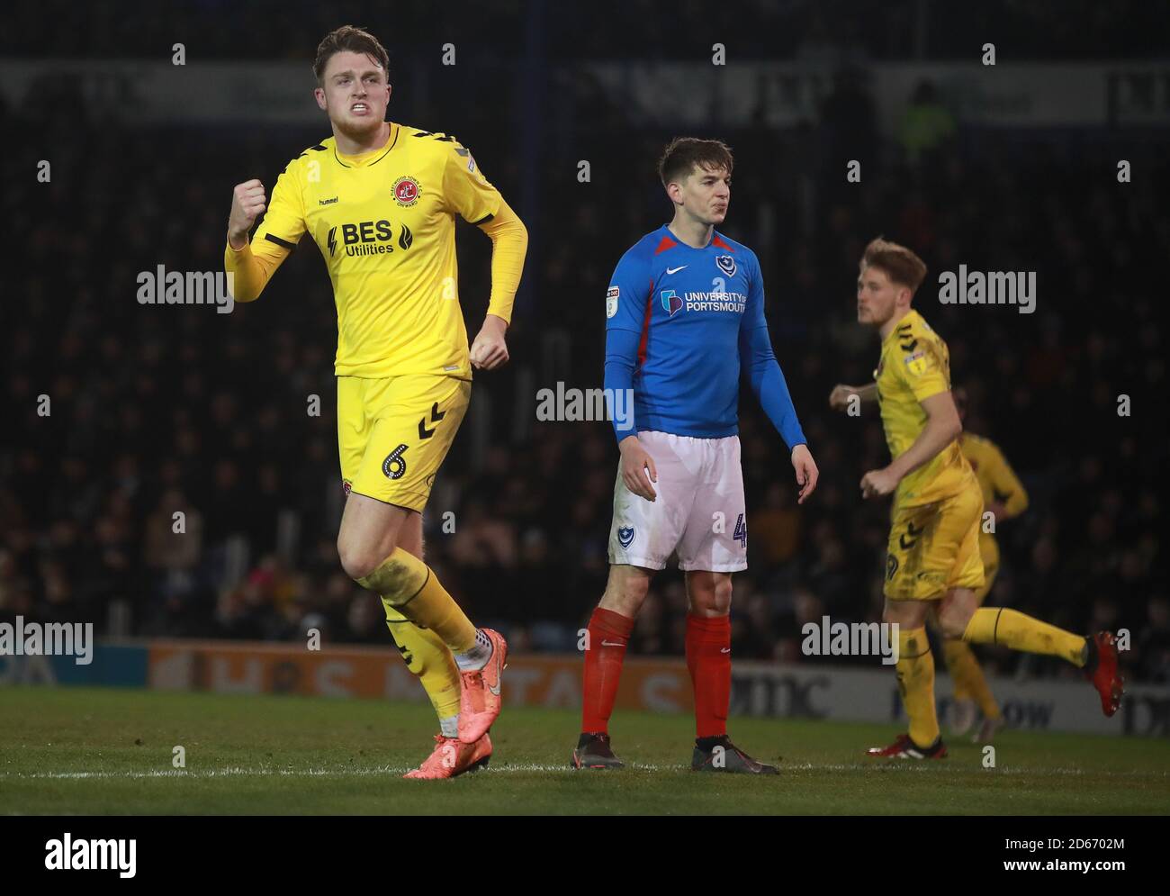 Fleetwood Town's Harry Souttar celebrates scoring their second goal ...