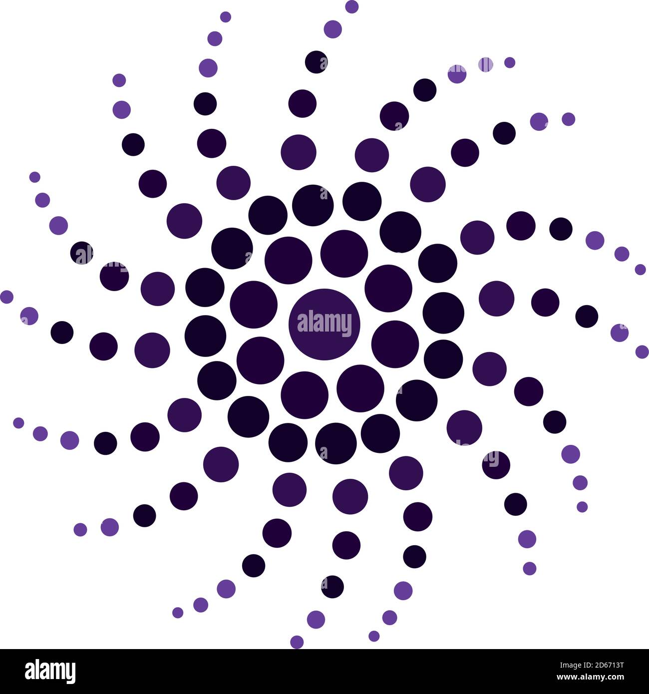 dotted abstract floral flower isolated white background vector ...