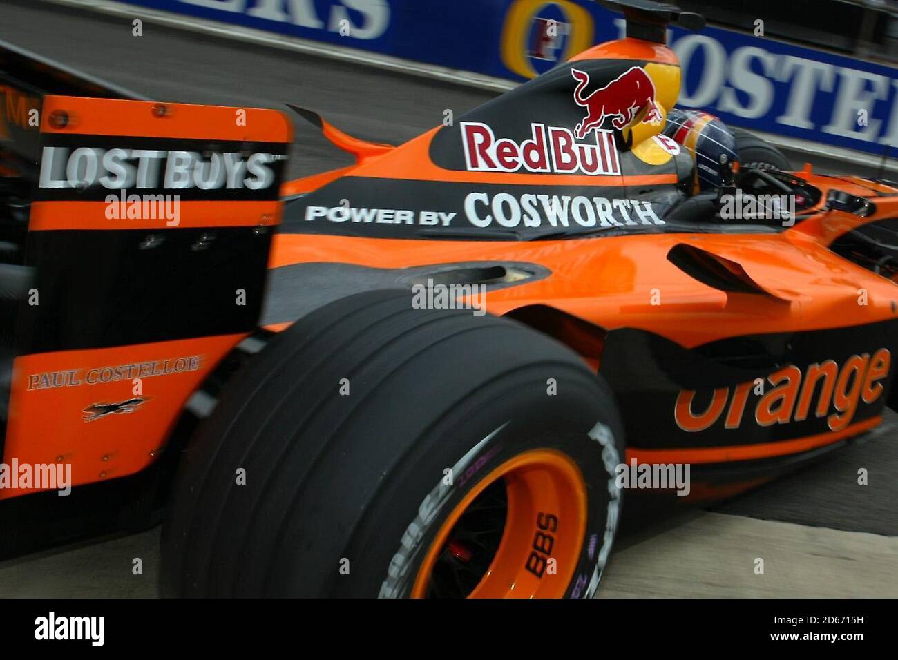 The Cosworth logo is proudly displayed on the airbox of the Arrows car ...