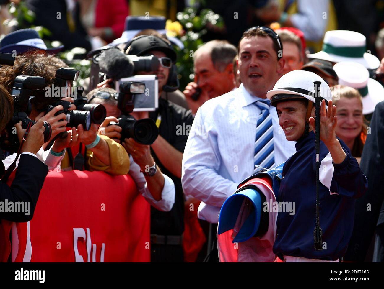 Michael Rodd celebrates winning the Emirates Melbourne Cup Stock Photo ...