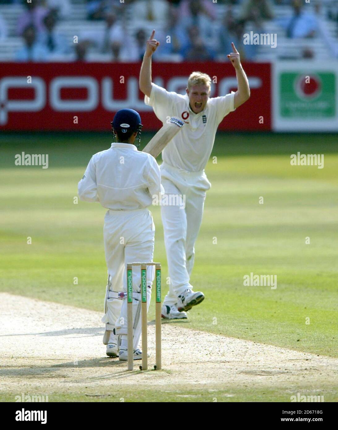 England's matthew Hoggard celebrates the wicket of India's Ajay Ratra ...