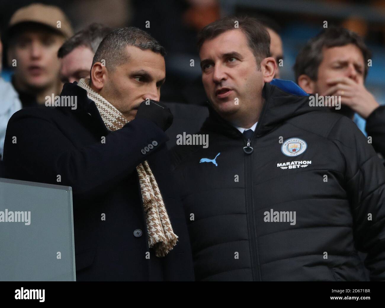 Manchester City chairman Khaldoon Al Mubarak (left) and Manchester City ...
