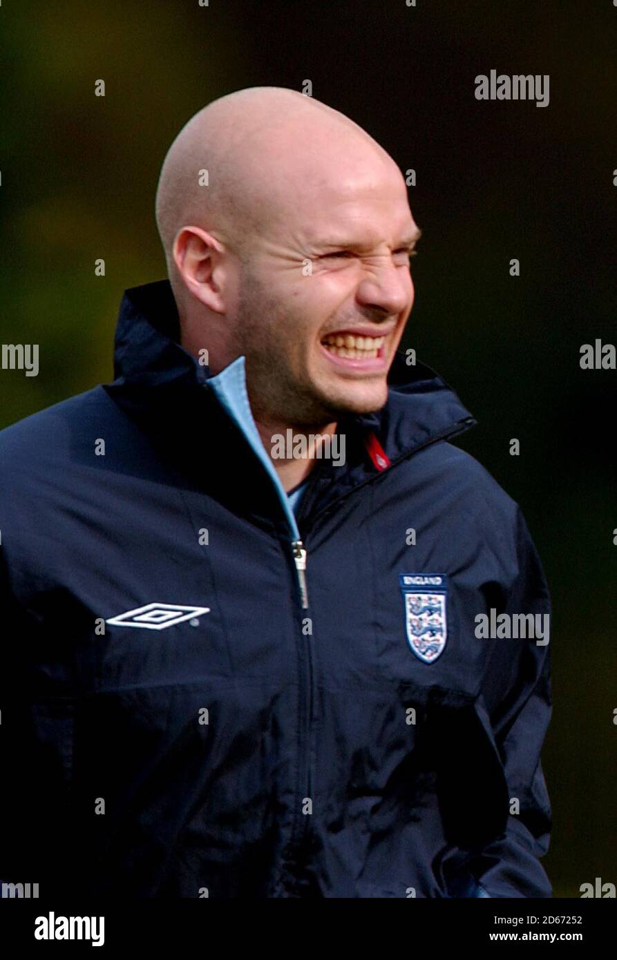 England's Danny Mills pulls a face during training Stock Photo - Alamy