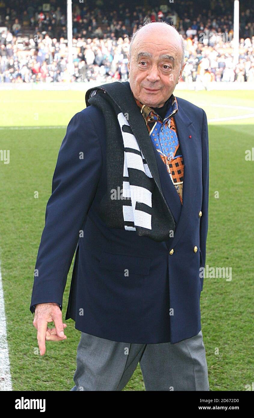 Fulham's Owner Mohammed Al Fayed prior to kick off Stock Photo - Alamy