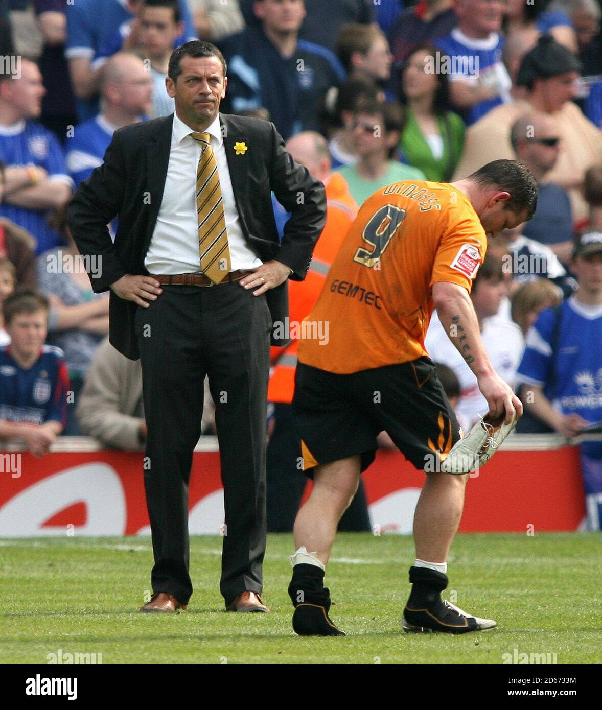 Hull City's Manager Phil Brown shows his disappointment at the final ...
