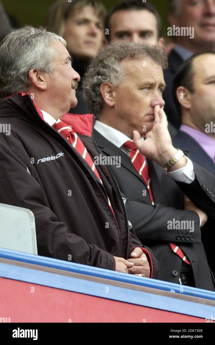 A dejected Rick Parry of Liverpool Football Club after they fail to ...