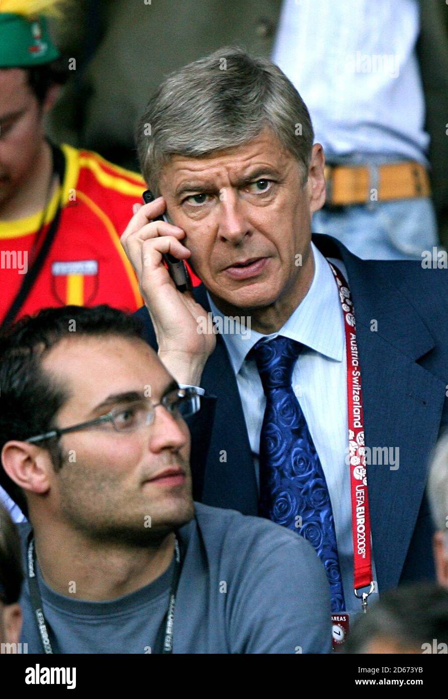 Arsenal manager Arsene Wenger in the stands Stock Photo - Alamy
