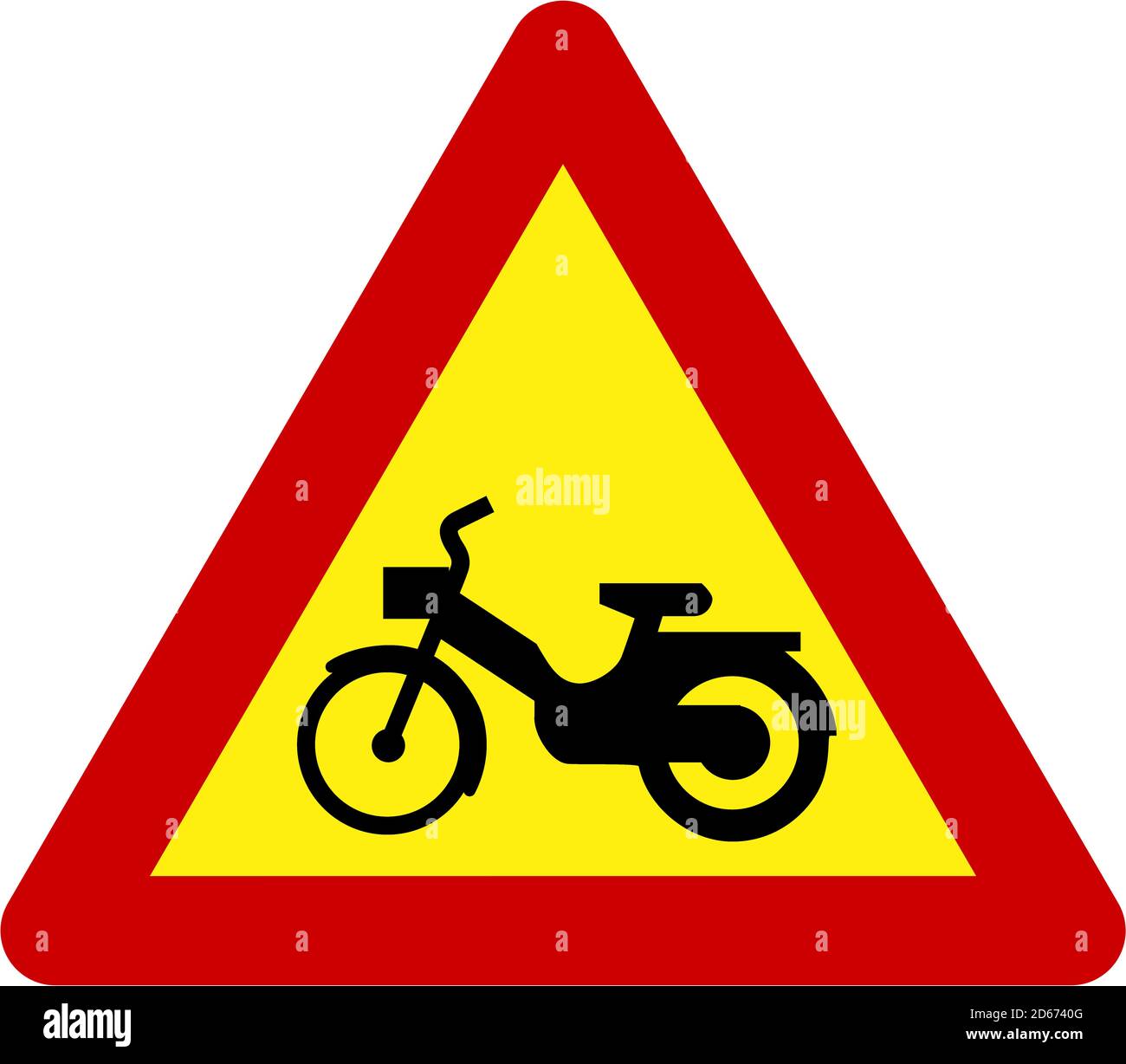Warning sign with motorcycle symbol Stock Photo - Alamy